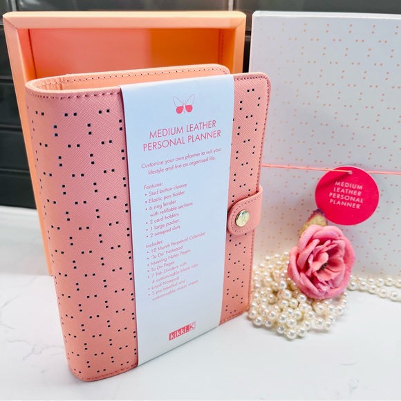 kikki.K | Office | Kikki K Peach Medium Perforated Leather Planner ...